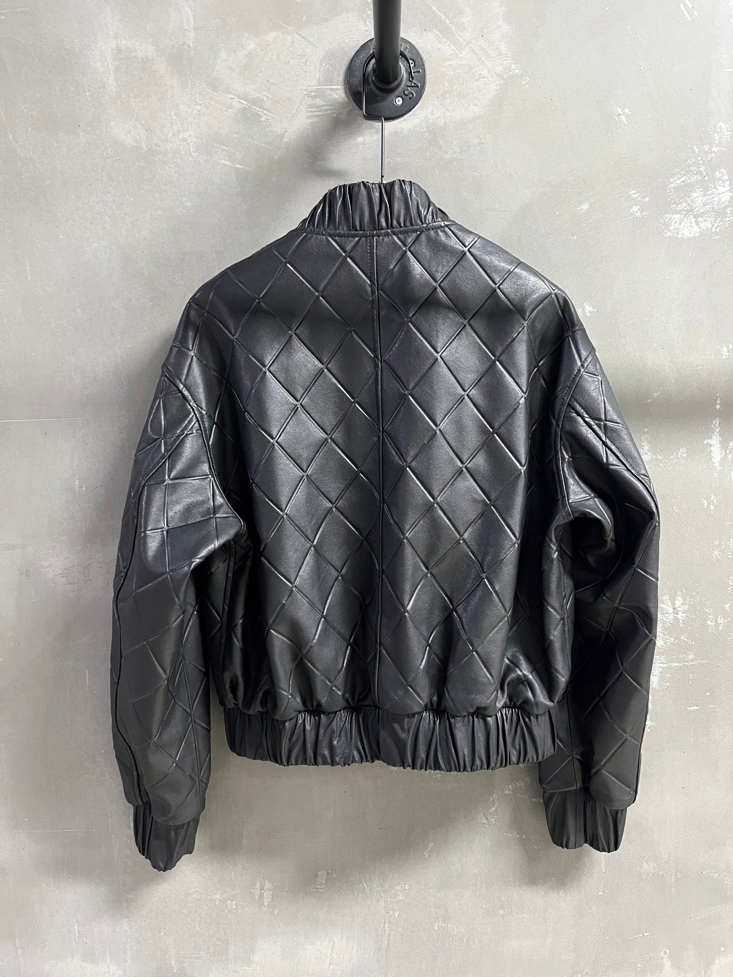 C-New fashionable diamond-shaped embossed leather jacket-210 ...